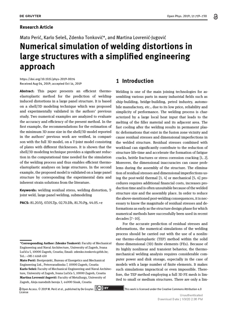 Numerical Simulation of Welding Distortions in Large Structures With A ...