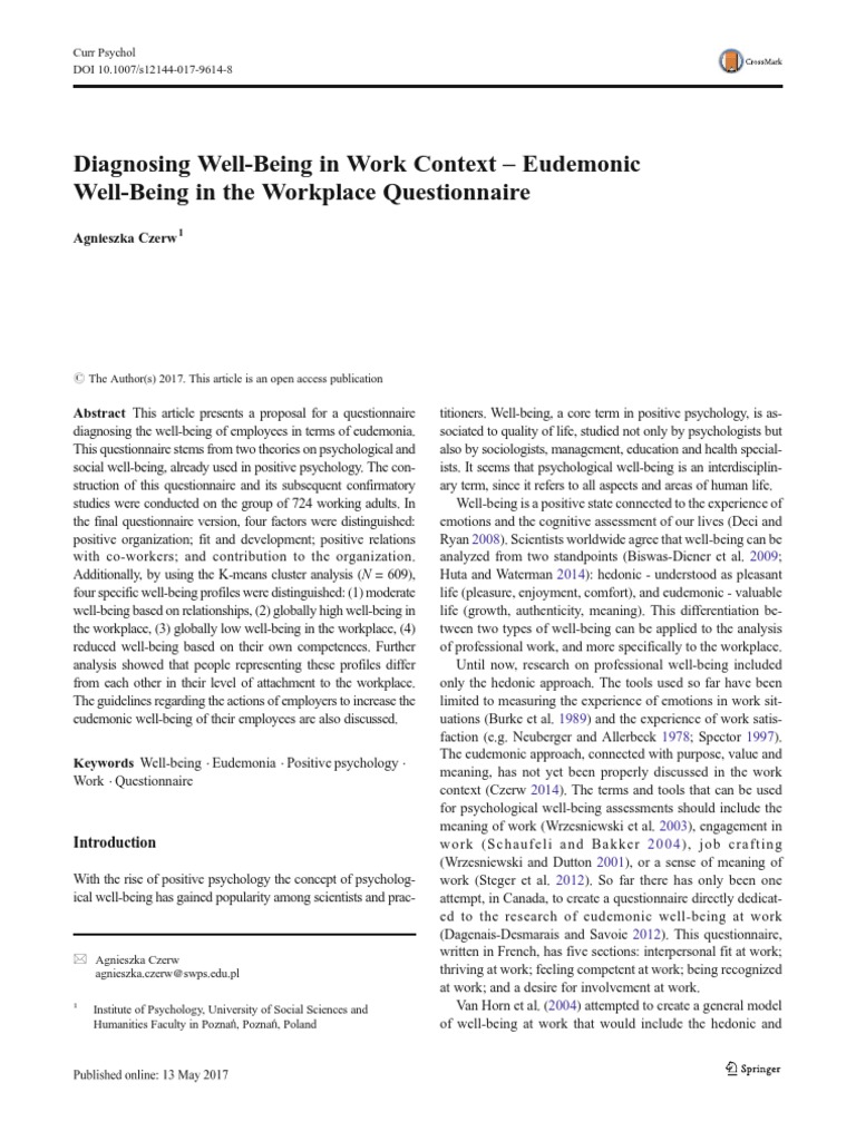 Wellbeing Questionnaire Model | PDF | Well Being | Factor Analysis