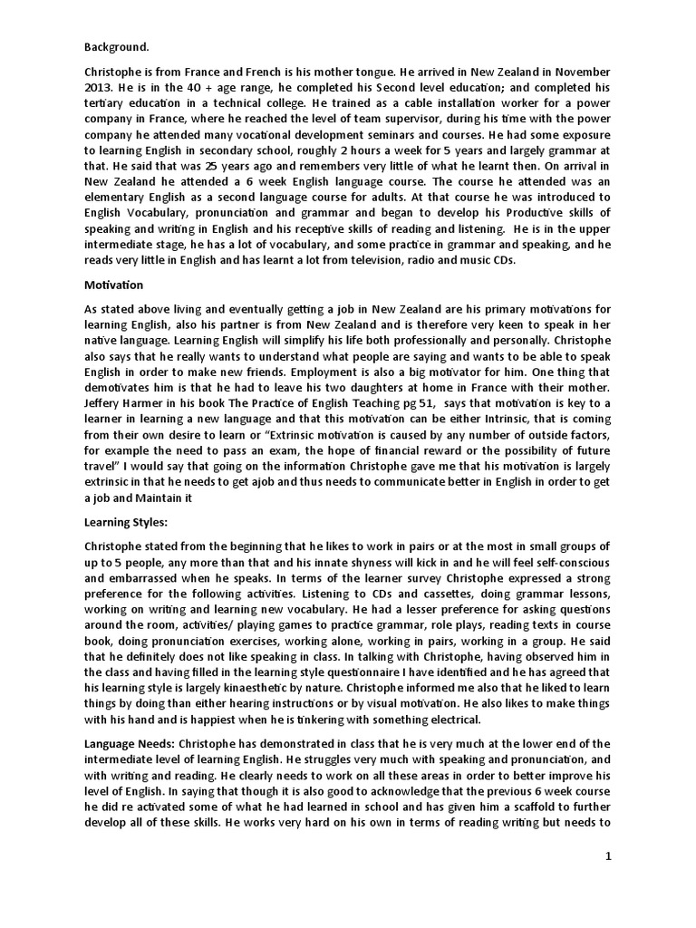 Focus On The Learner Assignment Celta | PDF