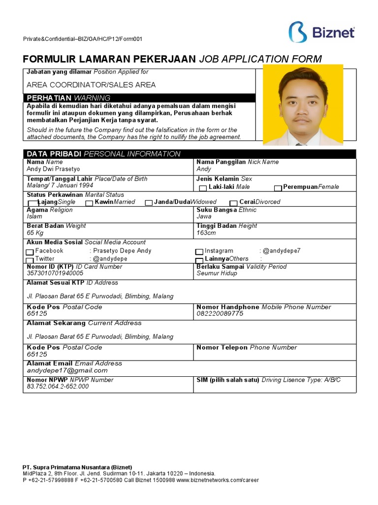 Job Application Form - NEW-dikonversi | PDF