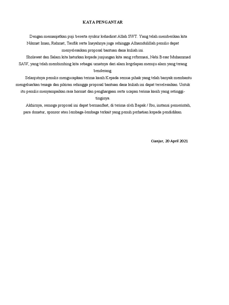 PROPOSAL Pengajuan Beasiswa | PDF