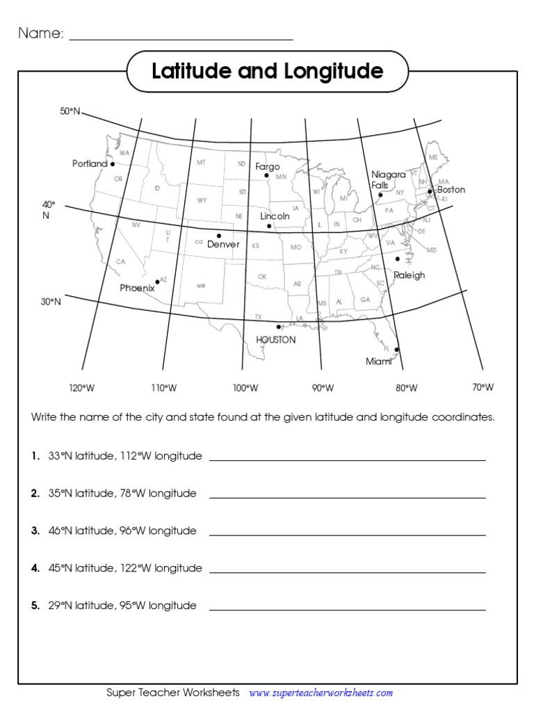 Usa Latitude Longitude Map - WMWTR | PDF | Enseignement des ...