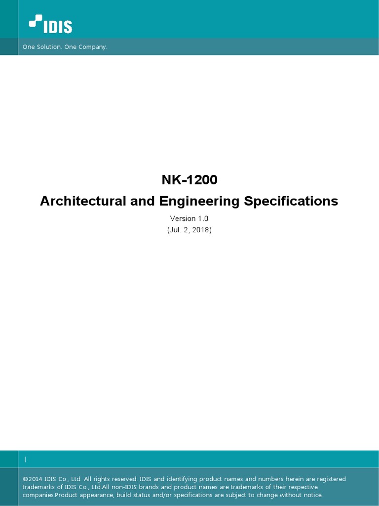 NK-1200 Architectural and Engineering Specifications | PDF | Usb ...