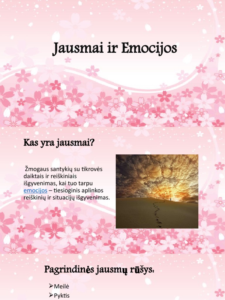 Jausmai Ir Emocijos Skaidres | PDF