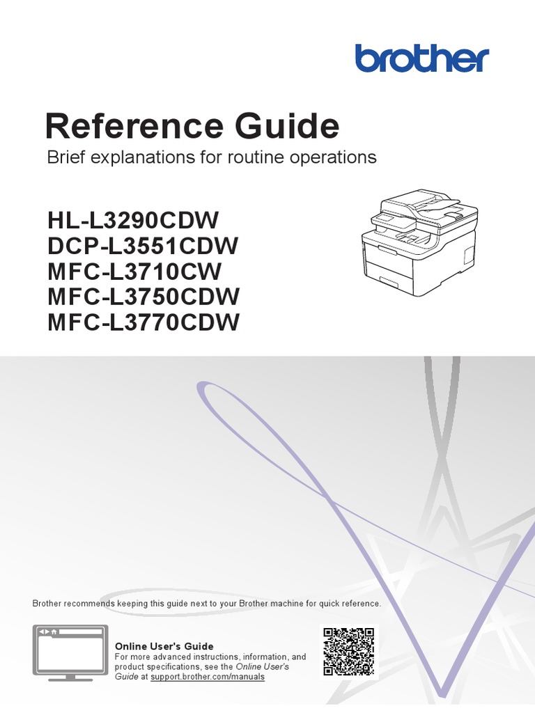 Brother MFC L3770 Reference Guide | PDF | Touchscreen | Icon (Computing)