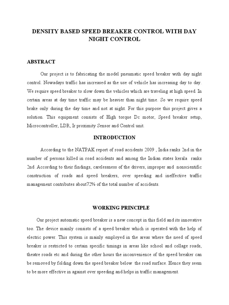 Automatic Speed Breaker With Day Night Control (1) | Traffic | Electric ...