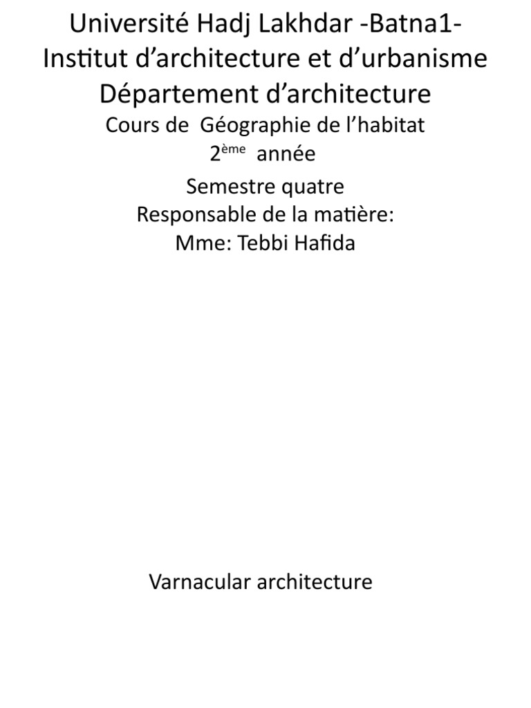 Vernacular Architecture in M'zab Region | PDF | Economic Sectors | Design