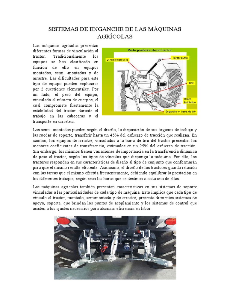 Sistemas de Enganche Del Tractor Agricola | PDF | Tractor | Vehículos