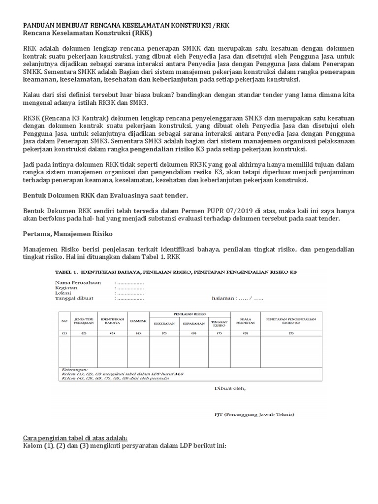 Panduan Membuat RKK | PDF