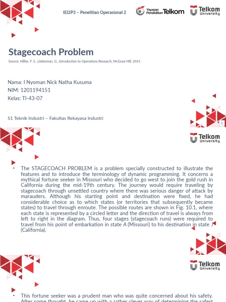 The Stagecoach Problem Pdf Dynamic Programming Theoretical Computer Science