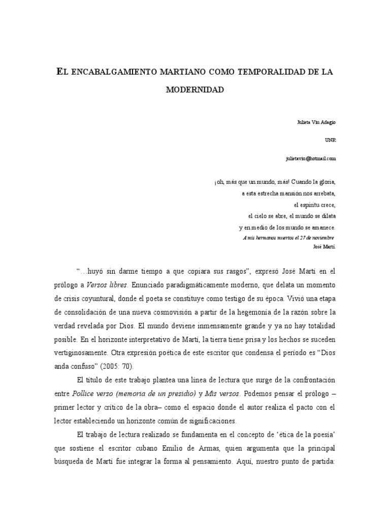 El Encabalgamiento en Marti | PDF | Poesía | Science