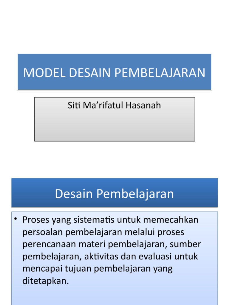 Model Desain Pembelajaran | PDF | Seni