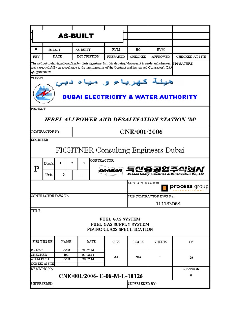 Piping Class Specification - CNE-001-2006-E-08-M-L-10126 | PDF | Valve ...