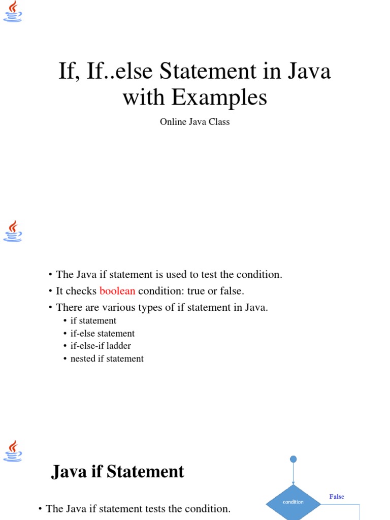 If, If..else Statement in Java With Examples | PDF | Software ...