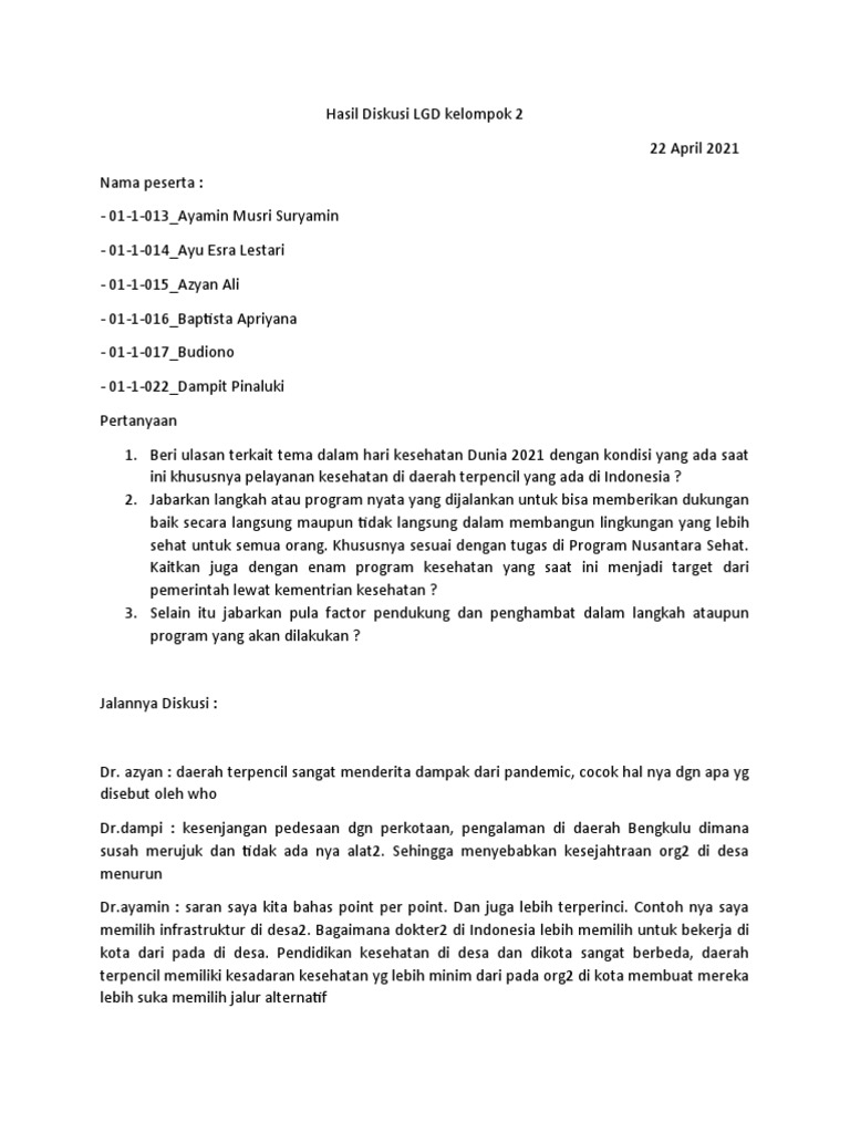 Hasil LGD Kelompok | PDF