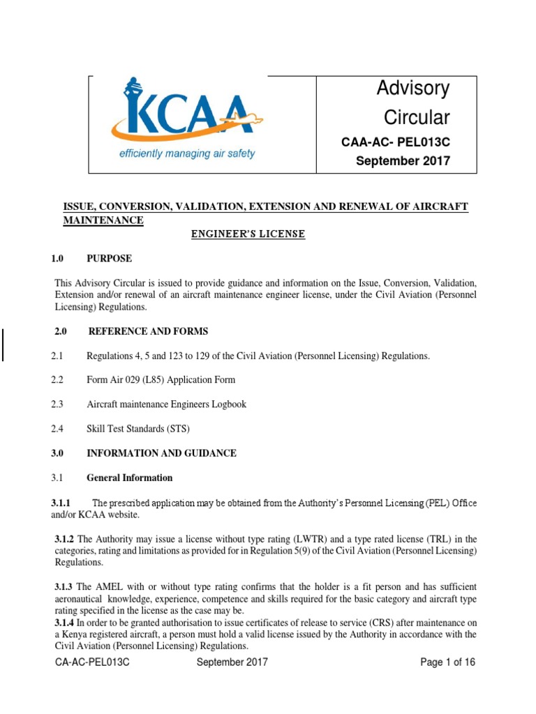 CAA-AC-PEL 013C Issue Renewal Validation, Extension and Conversion of AMEL | PDF | License ...