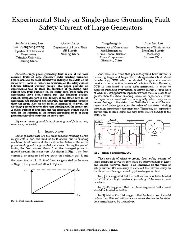 Experimental Study On Single-Phase Grounding Fault Safety Current of ...