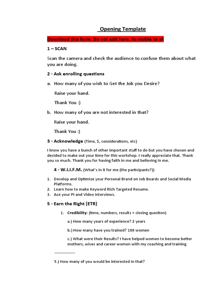 Training Templates | PDF