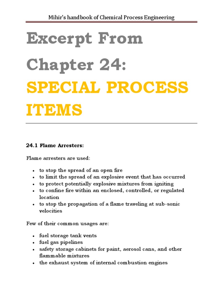 Special Process Items - Excerpt From Mihir's Handbook | PDF ...