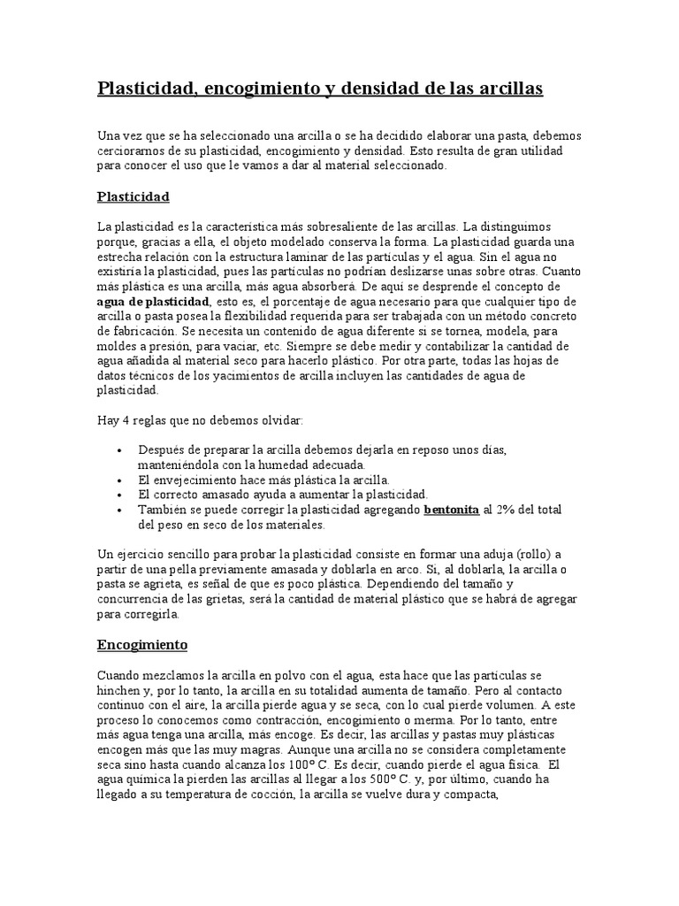 Plasticidad | PDF | Arcilla | Plasticidad (Física)