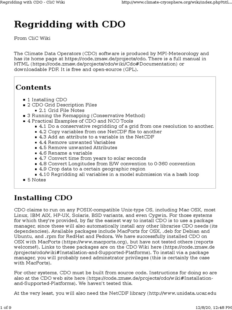 Regridding With CDO | PDF | Computer Science | Software