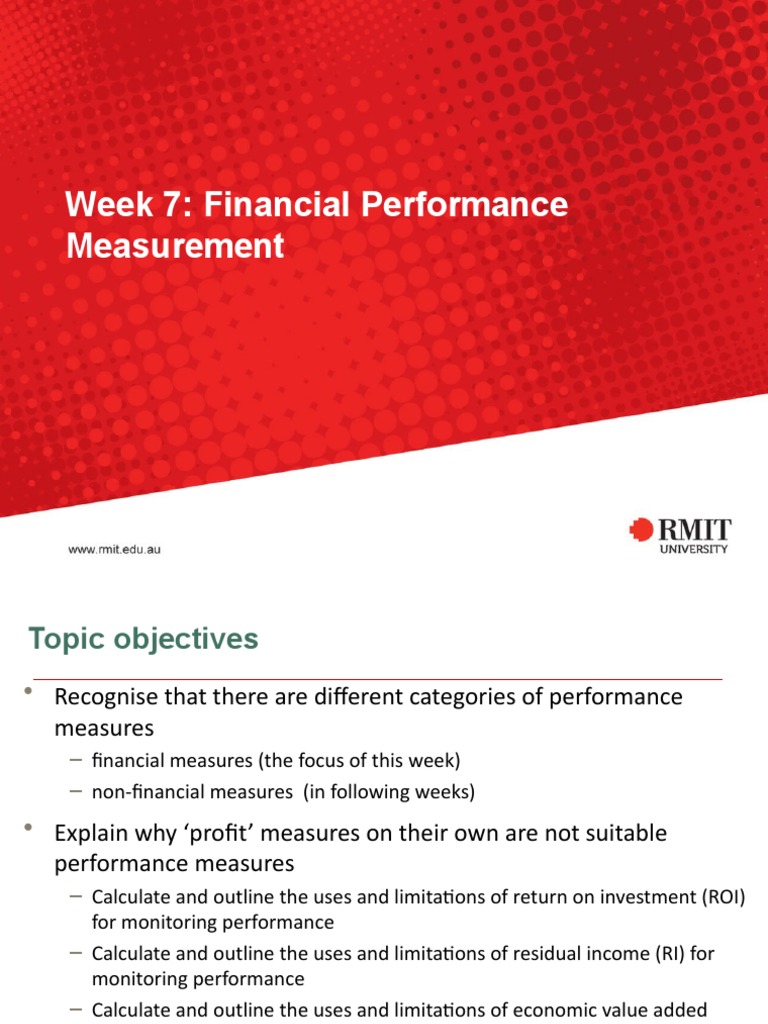 Financial Performance Measurement Insights | PDF | Return On Investment ...