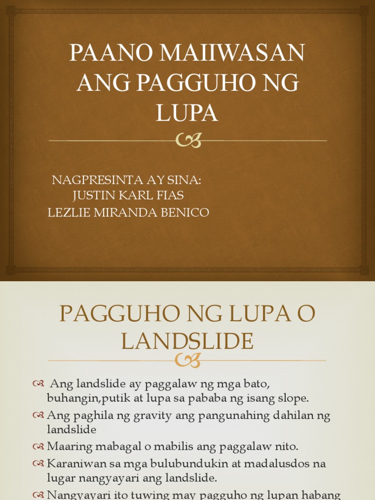Paano Maiiwasan Ang Pagguho NG Lupa | PDF
