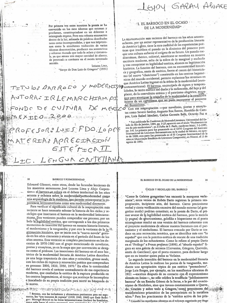 Barroco y Modernidad | PDF