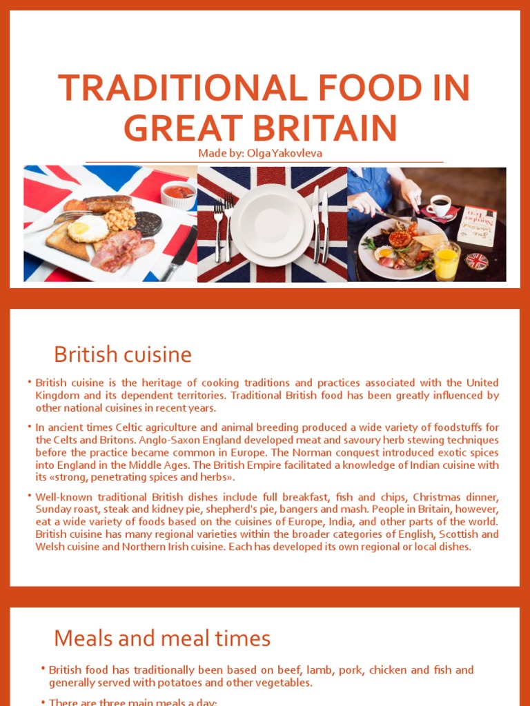 Traditional Food of GB | PDF | British Cuisine | Meal