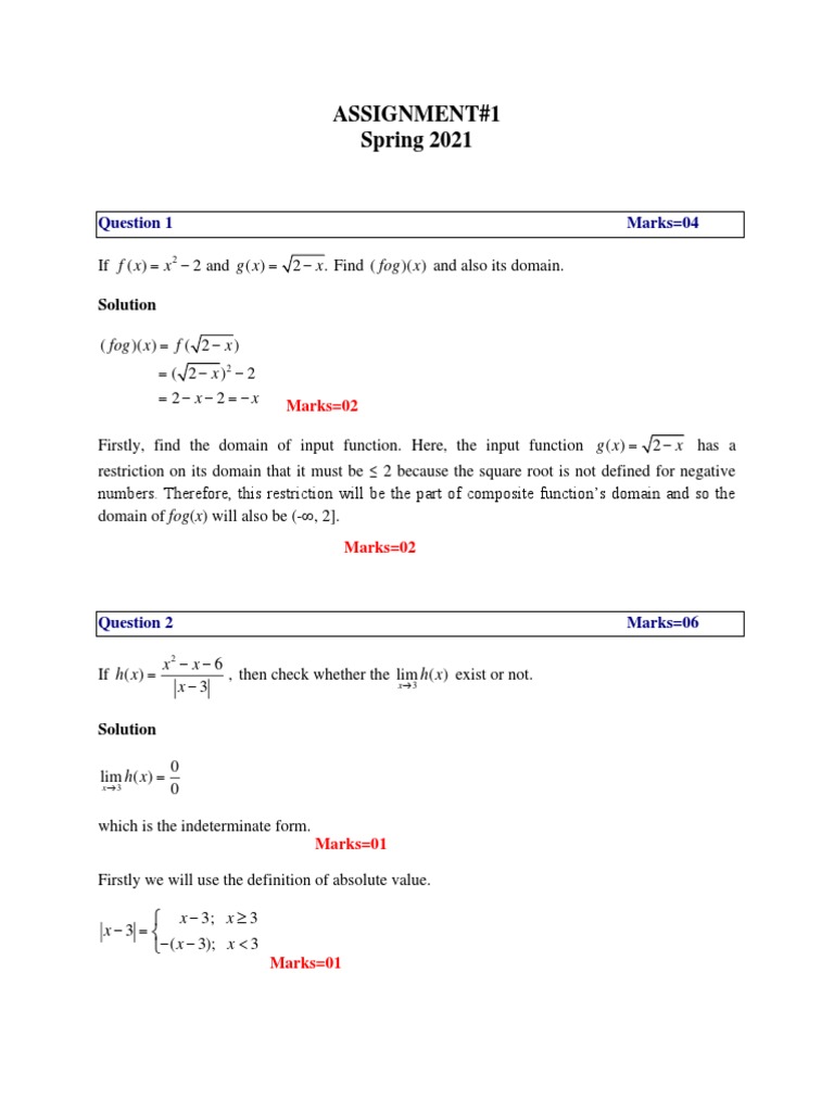 Assignment#1 Spring 2021: Solution | PDF