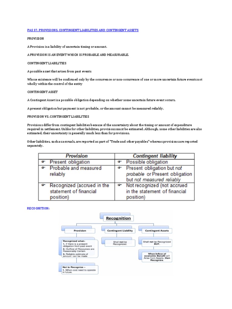 PAS 37 - Provisions, Contingent Liabilities and Contingent Assets | PDF