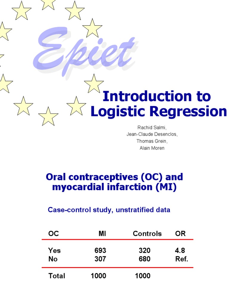 Introduction To Logistic Regression: Rachid Salmi, Jean-Claude ...