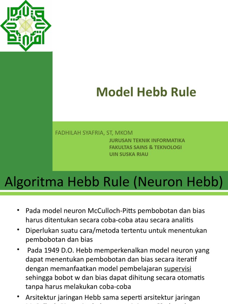 Belajar Hebb Rule Pemula Pdf