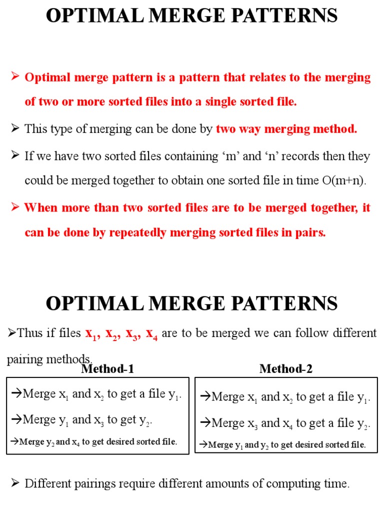 3.5 Optimal Merge Patterns | PDF | Mathematical Logic | Computing