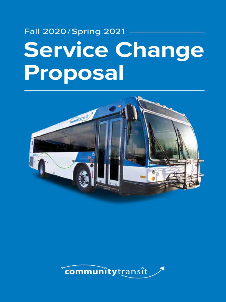 Community Transit - Fall 2020/spring 2021 Service Change Proposal | PDF ...