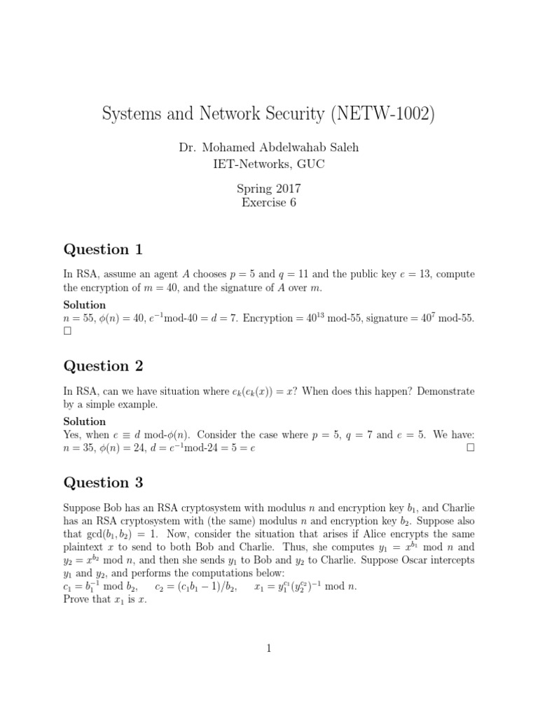 Systems and Network Security (NETW-1002) : Dr. Mohamed Abdelwahab Saleh IET-Networks, GUC Spring ...