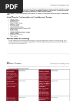 Counseling Theories Overview Chart | PDF | Psychotherapy | Applied ...
