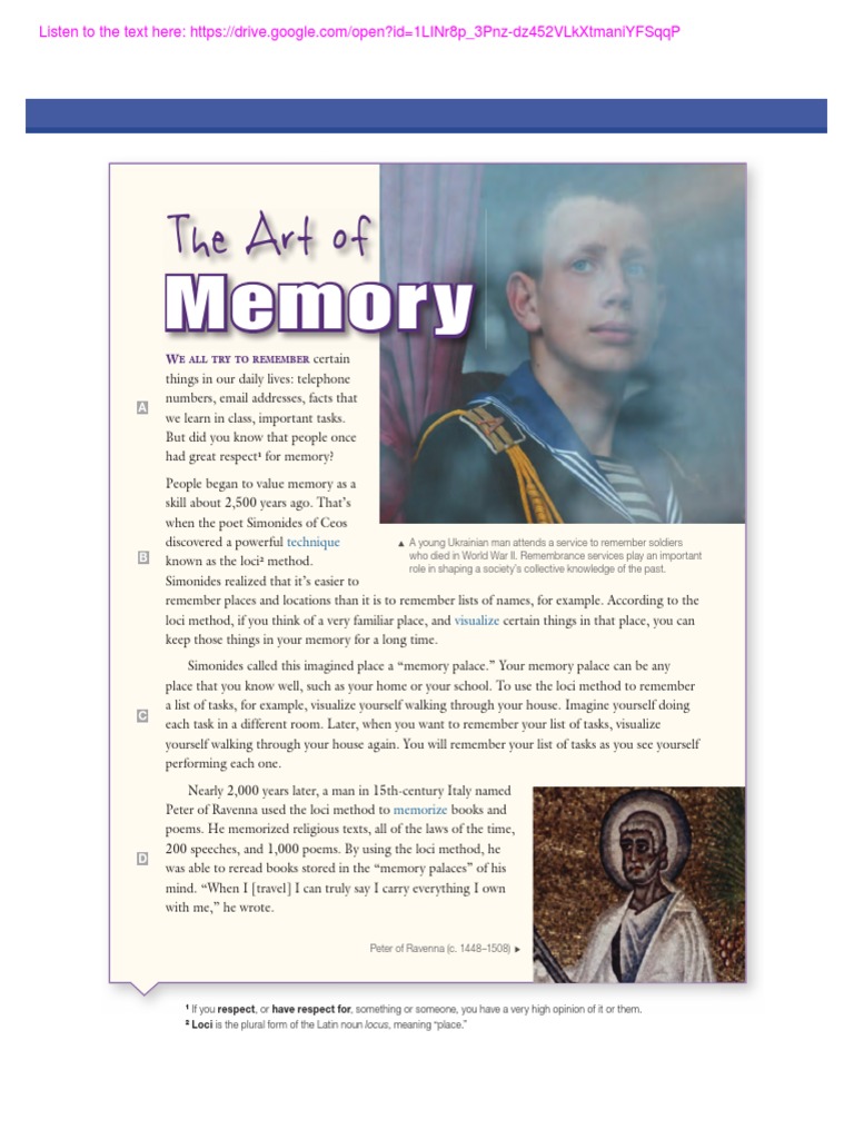 The Art of Memory | PDF | Memory | Neuropsychological Assessment