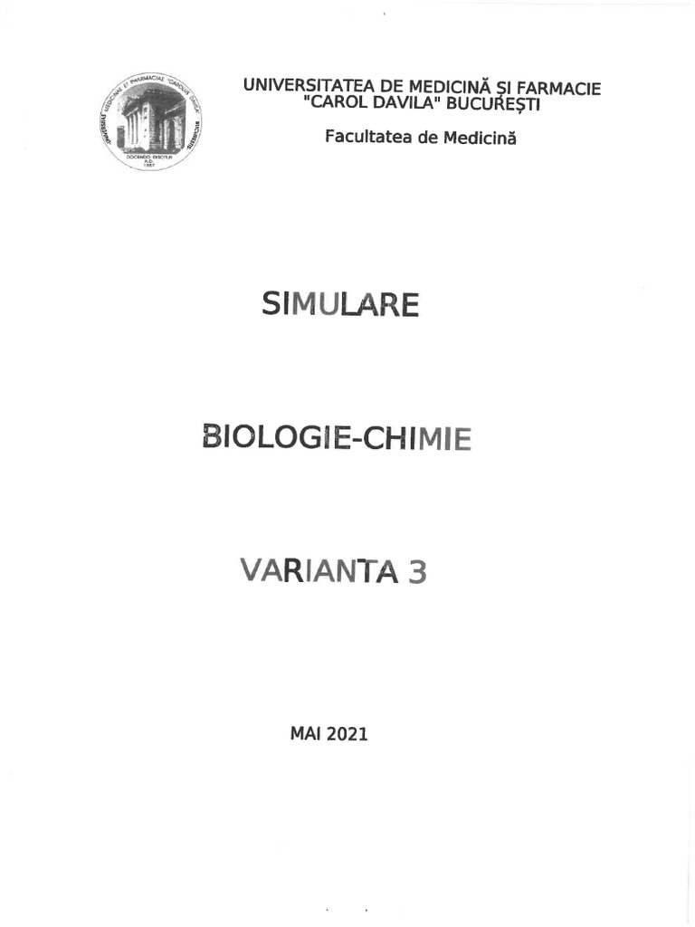 Simulare MG 2021 | PDF