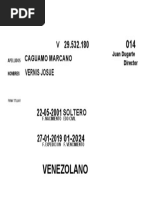 Formato de Cedula Venezolana | PDF