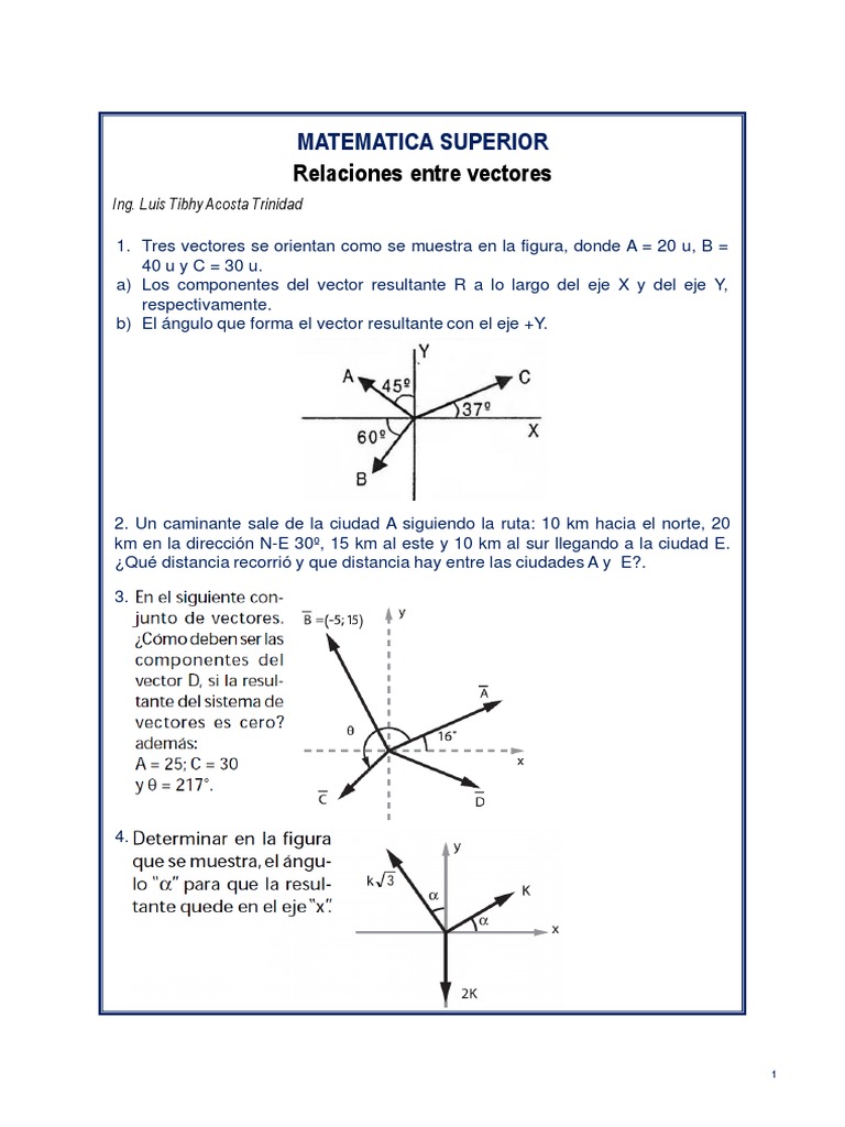 Guia Practica de Vectores | PDF | Vector Euclidiano | Enseñanza de ...