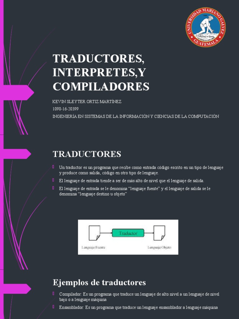 TRADUCTORES, INTERPRETES, Y COMPILADORES (Tarea 1) | PDF | Compilador ...