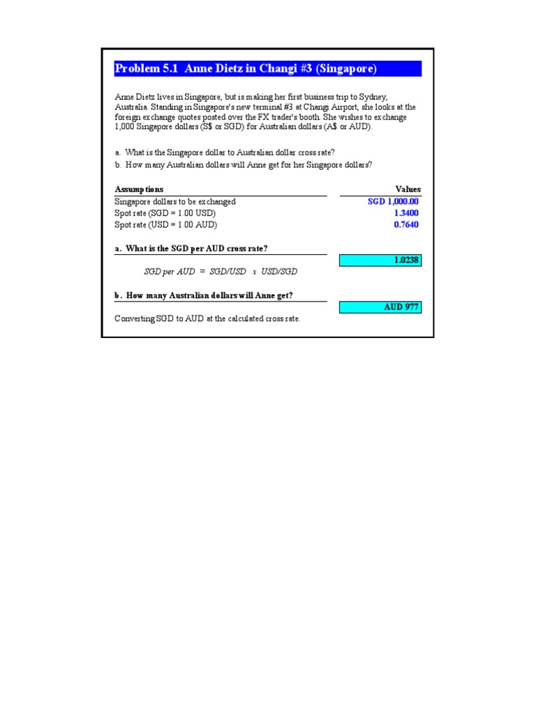 Week 2 Tutorial Problems | PDF | Australian Dollar | Exchange Rate