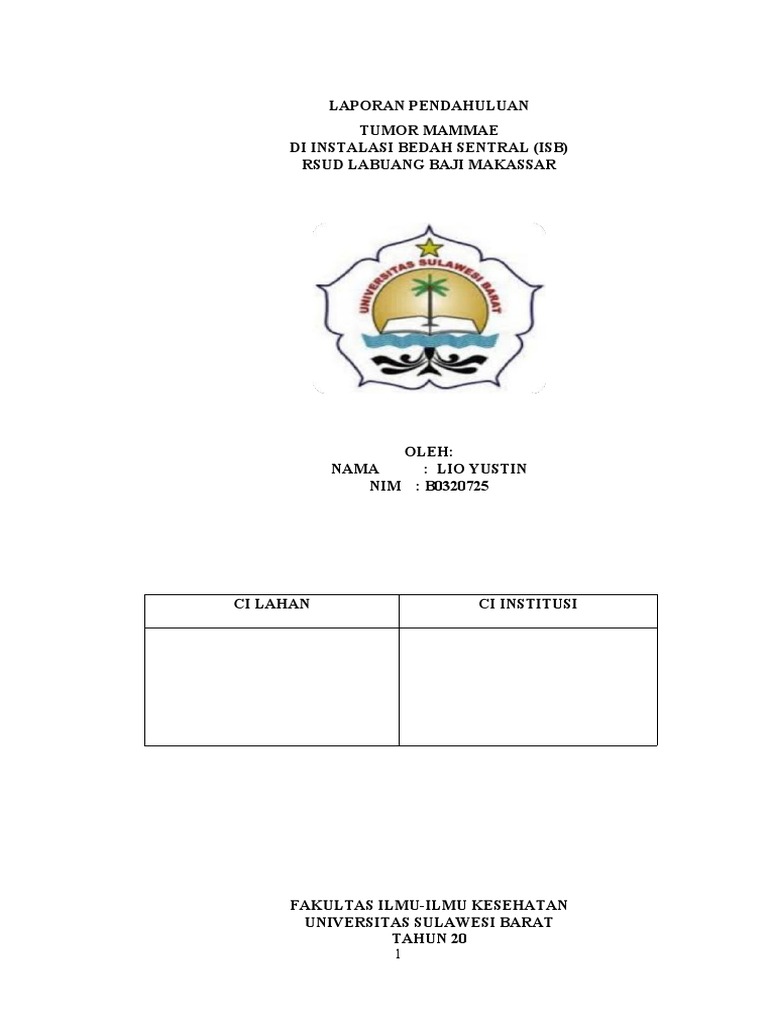 Tumor Mammae: Laporan Awal RSUD Makassar | PDF