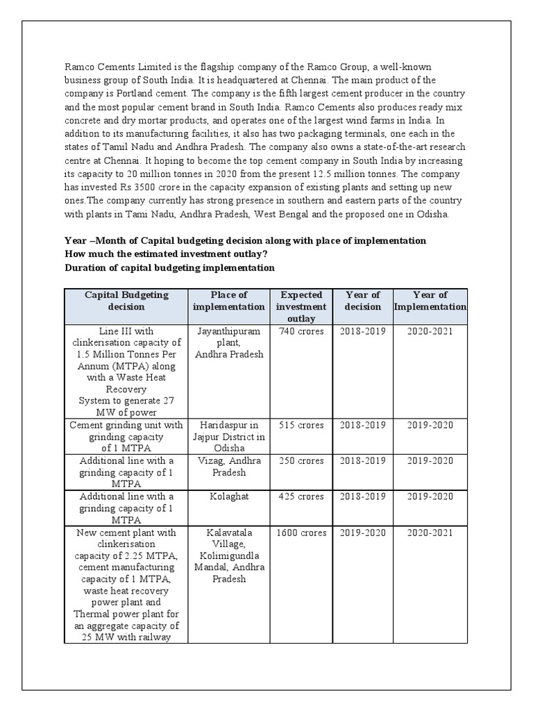 Cement Industry Dummy | Download Free PDF | Cement | South India