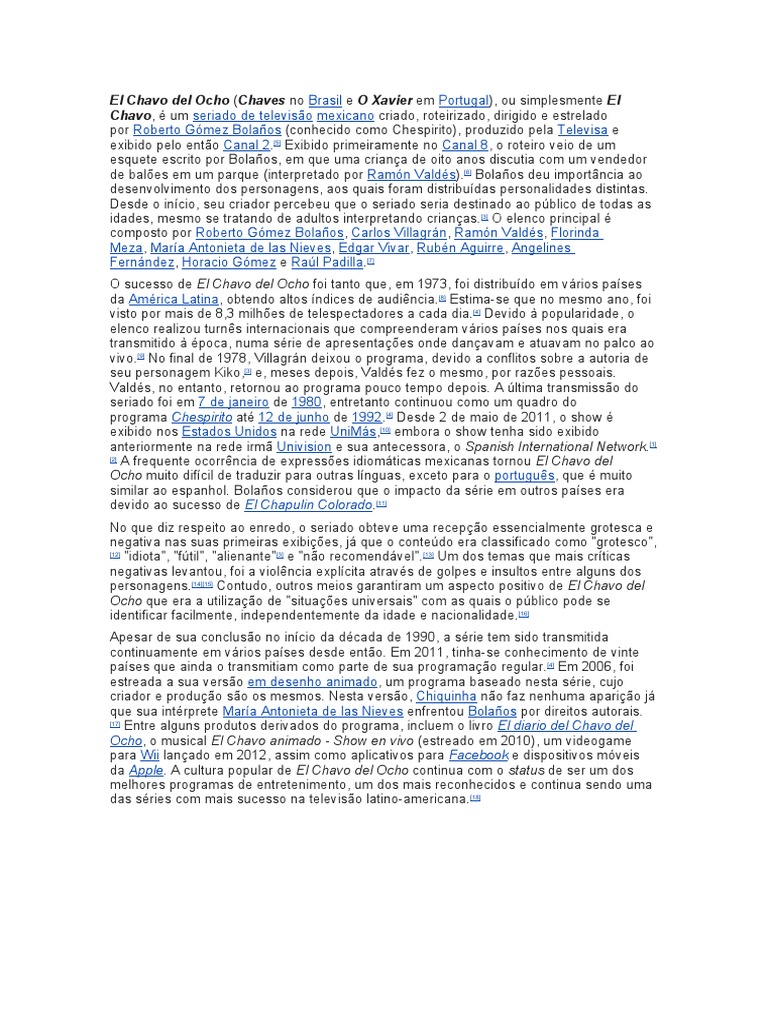El Chavo Del Ocho | PDF | Televisão | Entretenimento (geral)