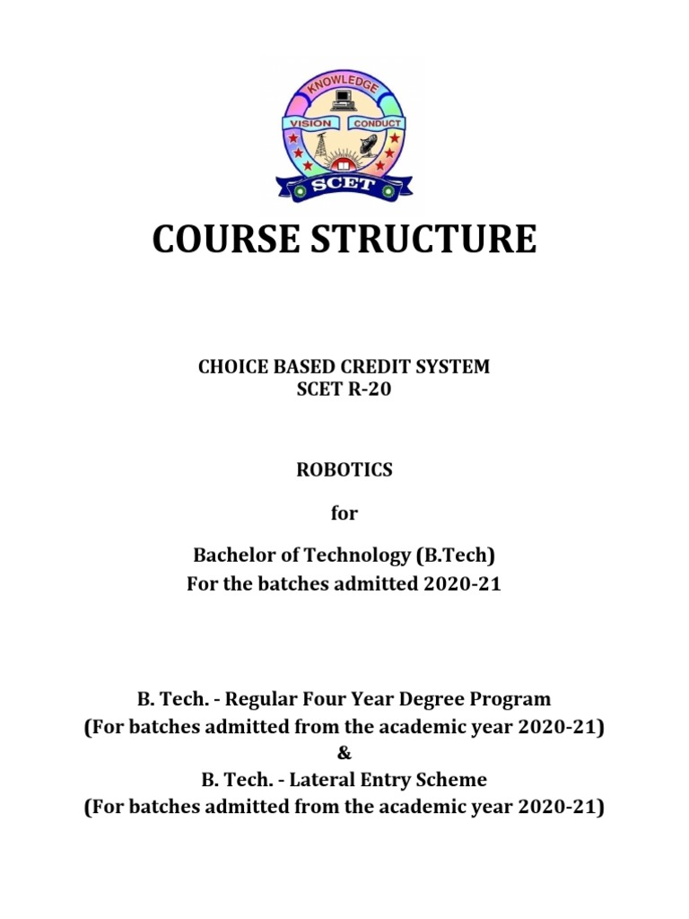 R20 B.tech ROBOTICS Course Structure Modified | PDF | Robotics | Automation