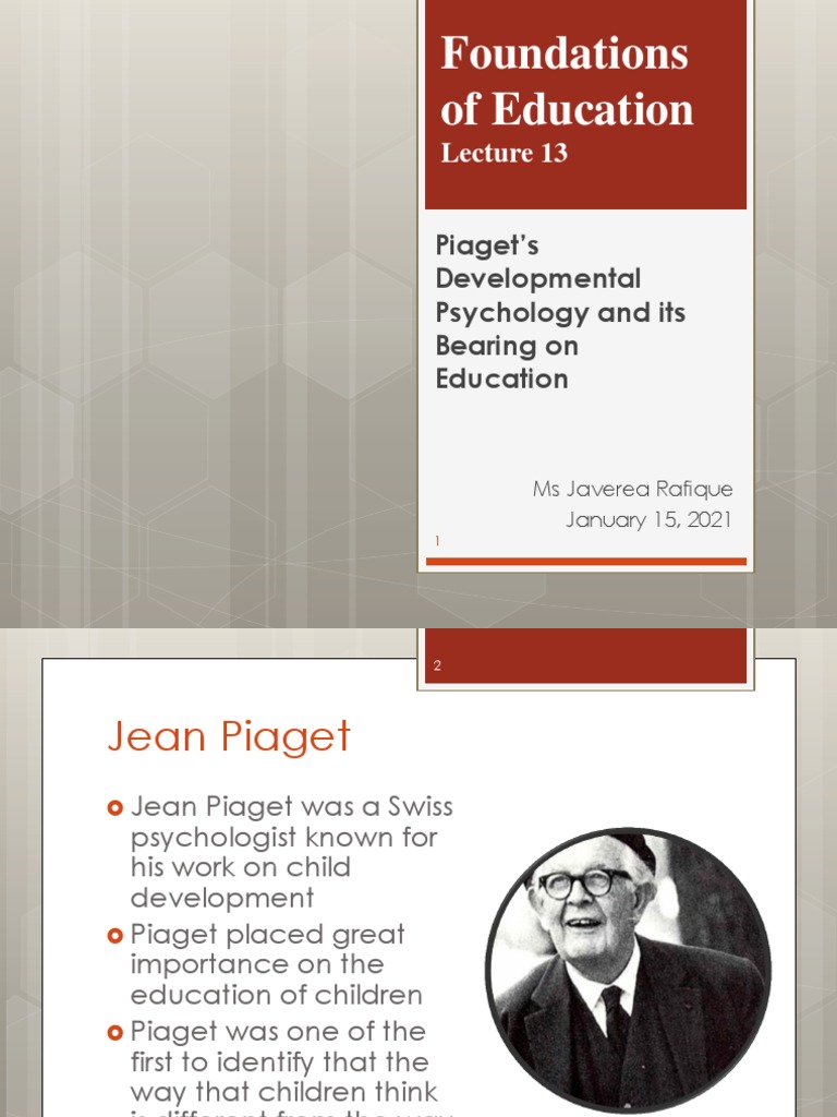 Lecture 13... Jean Piaget's Theory | PDF | Cognitive Development ...