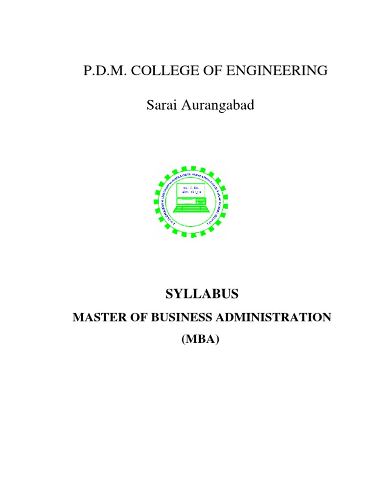 Mba Syllabus | PDF | Strategic Management | Marketing