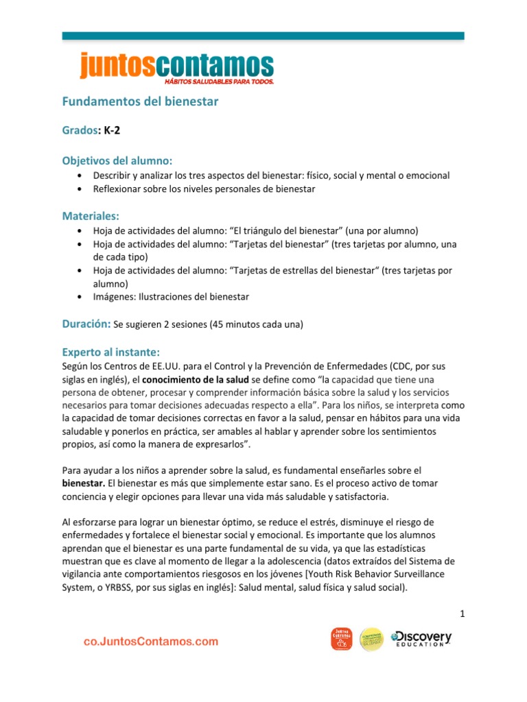 K-2 Aprender Juntos | PDF | Bienestar | Las emociones